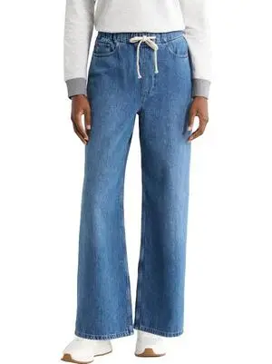 Marine Layer Wide Leg Denim Pants - Medium Wash