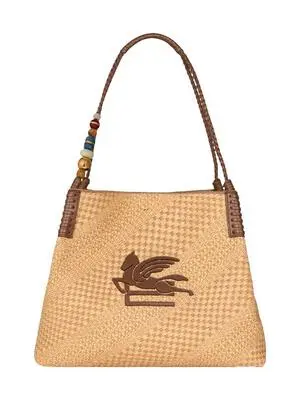 Etro Large Woven Shopper - Cammello