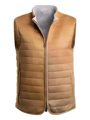 Kiton Reversible Quilted Vest - Brown