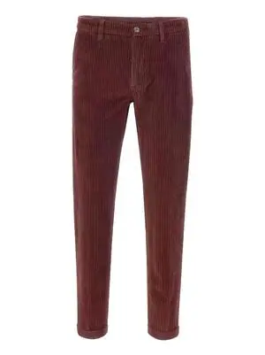 RE-HASH Corduroy Turn-up Trousers - Red