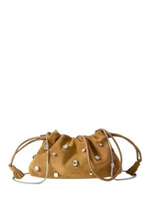 Veronica Beard Small Crystal Embellished Stash Bag - Brown