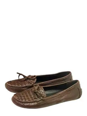 Bottega Veneta Woven Tie Loafers - Brown