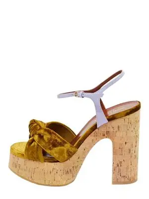 Saint Laurent Block-heel Sandals - Gold