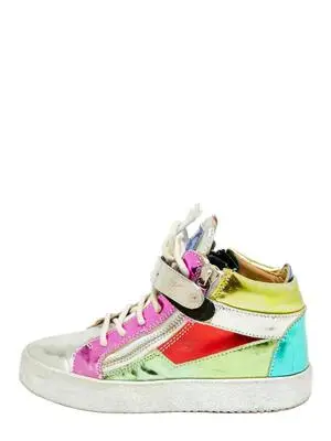 GIUSEPPE ZANOTTI Zip-fastening Leather High-top Sneakers - Silver