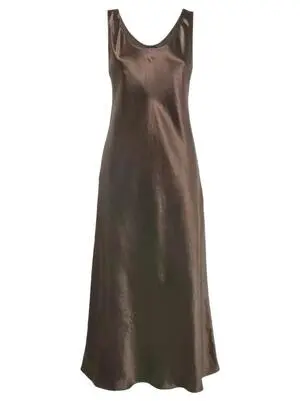 Max Mara Sleeveless Scoop-neck Dress - Brown