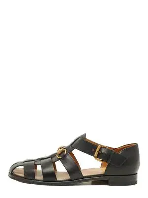 Gucci Horsebit Leather Sandals - Black