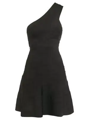 Herve Leger One-shoulder Knit Dress - Black