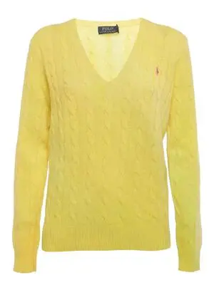 Polo Ralph Lauren Cable-knit Logo-embroidery Sweater - Yellow