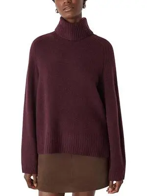 Whistles Turtleneck Knit Sweater - Burgundy