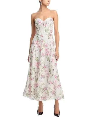 Aqua X Wuthering Heights Strapless Dress - Ivory/pink