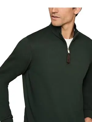 REISS Quarter Zip Sweater - Dark Sage