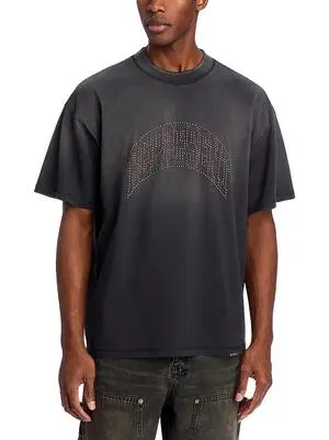 REPRESENT Embellished Logo T-shirt - Stained Black