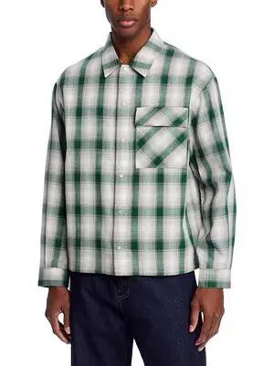 REPRESENT Waffle Flannel Pocket Shirt - Dark Green