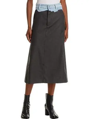 MAISON MARGIELA Long Denim Skirt - Light/blue