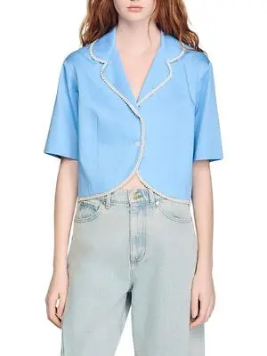Sandro Cotton Top - Blue
