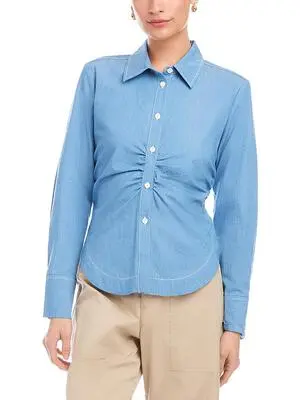 Fifteen Twenty Norlyn Long Sleeve Shirred Shirt - Chambray