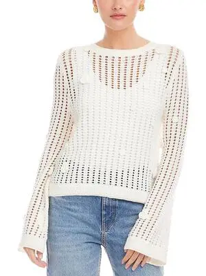 Fifteen Twenty Liv Crochet Sweater - Off White