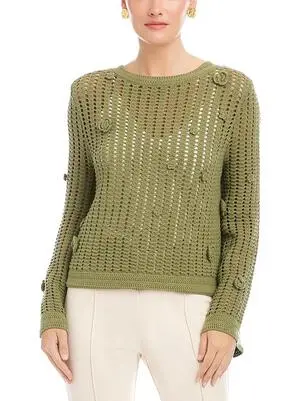 Fifteen Twenty Liv Crochet Sweater - Olive