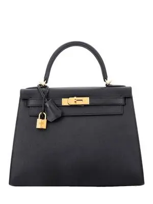 HERMES Kelly Handbag Black Epsom 28 - Noir