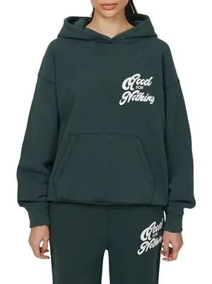 GOOD FOR NOTHING Relaxed Fit Hoodie With Logo - Green
