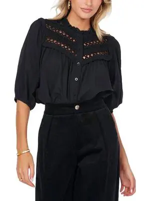 BISHOP + YOUNG Chelsea Detail Blouse - Soft Black