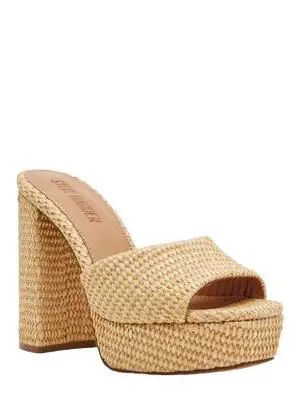 Steve Madden Joel Platform Sandal - Natural Raffia
