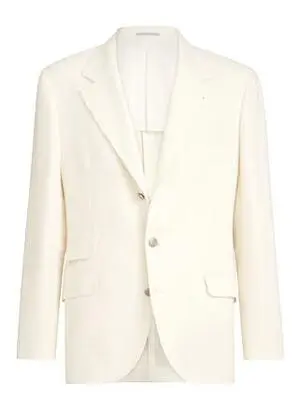 Brunello Cucinelli Hopsack Deconstructed Blazer - Off-white