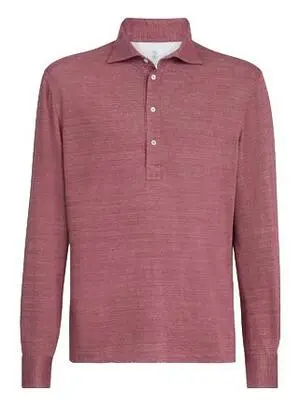 Brunello Cucinelli Jersey Polo Shirt - Coral