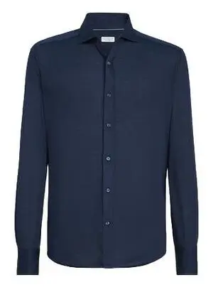 Brunello Cucinelli Spread Collar Shirt - Azure