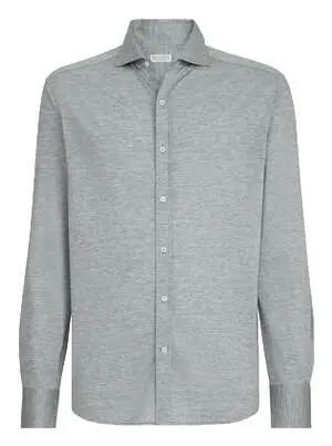 Brunello Cucinelli Spread Collar Shirt - Grey