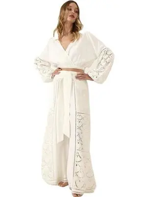 GUADALUPE DESIGN REGINA Wide Leg Pants White