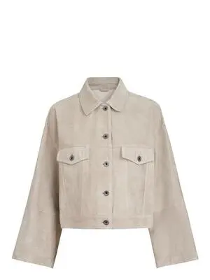 Brunello Cucinelli Couture Suede Shirt Jacket - Grey