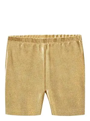 CITY THREADS Printed Bike Shorts - Gold Sparkly Shimmer