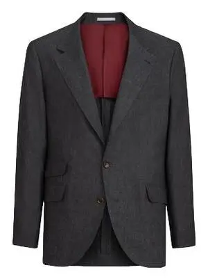 Brunello Cucinelli Linen Unconstructed Blazer - Anthracite