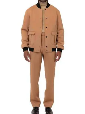 CHUKS COLLINS Neoprene Jacket & Pant Set - Brown