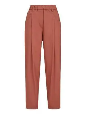 Brunello Cucinelli Poplin Trousers - Orange
