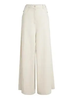 Brunello Cucinelli Wide Sailor Trousers - Ecru