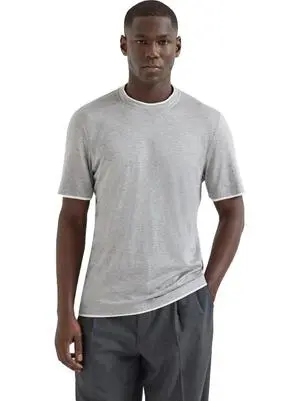 Brunello Cucinelli T-shirt With Faux-layering Grey