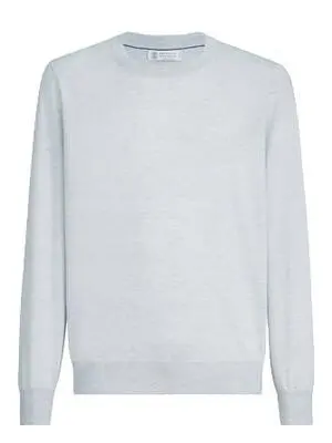 Brunello Cucinelli Lightweight Cashmere And Silk Sweater - Pale Blue