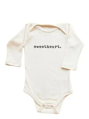 TENTH & PINE Sweetheart Organic Baby Bodysuit - Natural Black Lettering