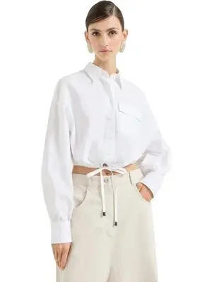 Brunello Cucinelli Crop Shirt - White