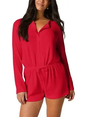 Hunkemoller Ribbed Jersey Short Sleeve Sleep Set Red