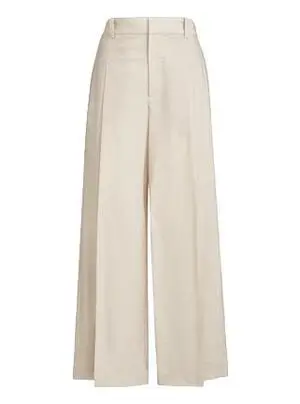Brunello Cucinelli A-line Techno Cotton Poplin Trousers - Beige