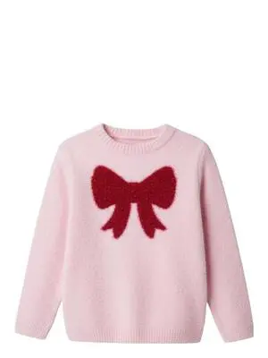 MIA BELLE GIRLS Bow Knit Sweater - Pink