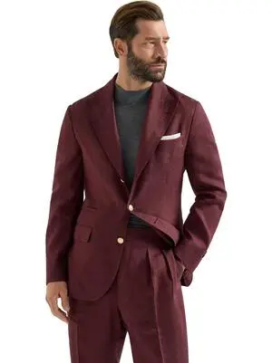 Brunello Cucinelli Blazer With Metal Buttons - Cherry