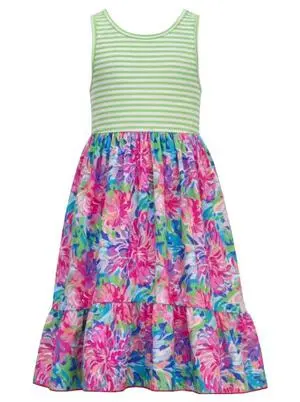 MIA BELLE GIRLS Tropical Bloom Hi-lo Dress - Purple