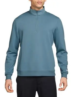 Nike Dri-fit Tour Half Zip Golf Pullover - Smokey Blue/pale Ivory
