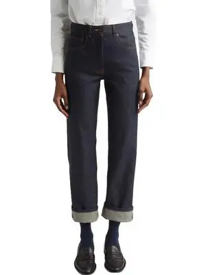 Thom Browne Straight Leg Selvedge Denim Jeans - Navy