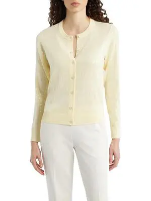 Anne Klein Sequin Embellished Cardigan - Whisper Yellow