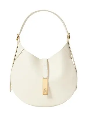 Polo Ralph Lauren Polo Id Grain Leather Shoulder Bag - Ivory